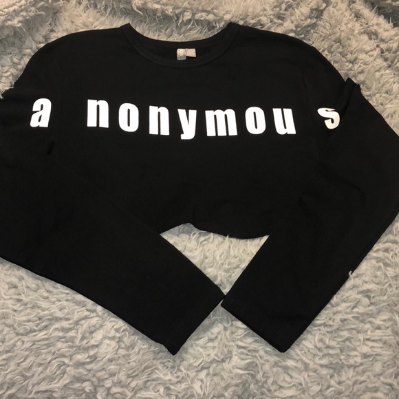 ASOS | Tops | Nwotasos Crop Top With Anonymous Print | Poshmark